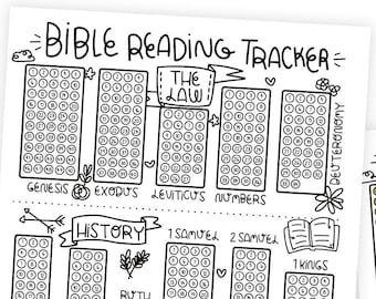 Bible Reading Plan Coloring Page With Categories, Color as You Go ...