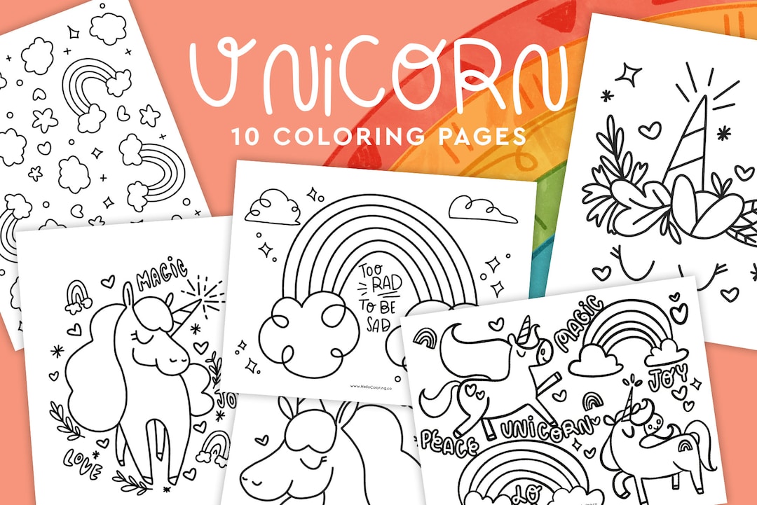 Unicorn Magic Coloring Pages, Coloring for Kids, Printable - Etsy