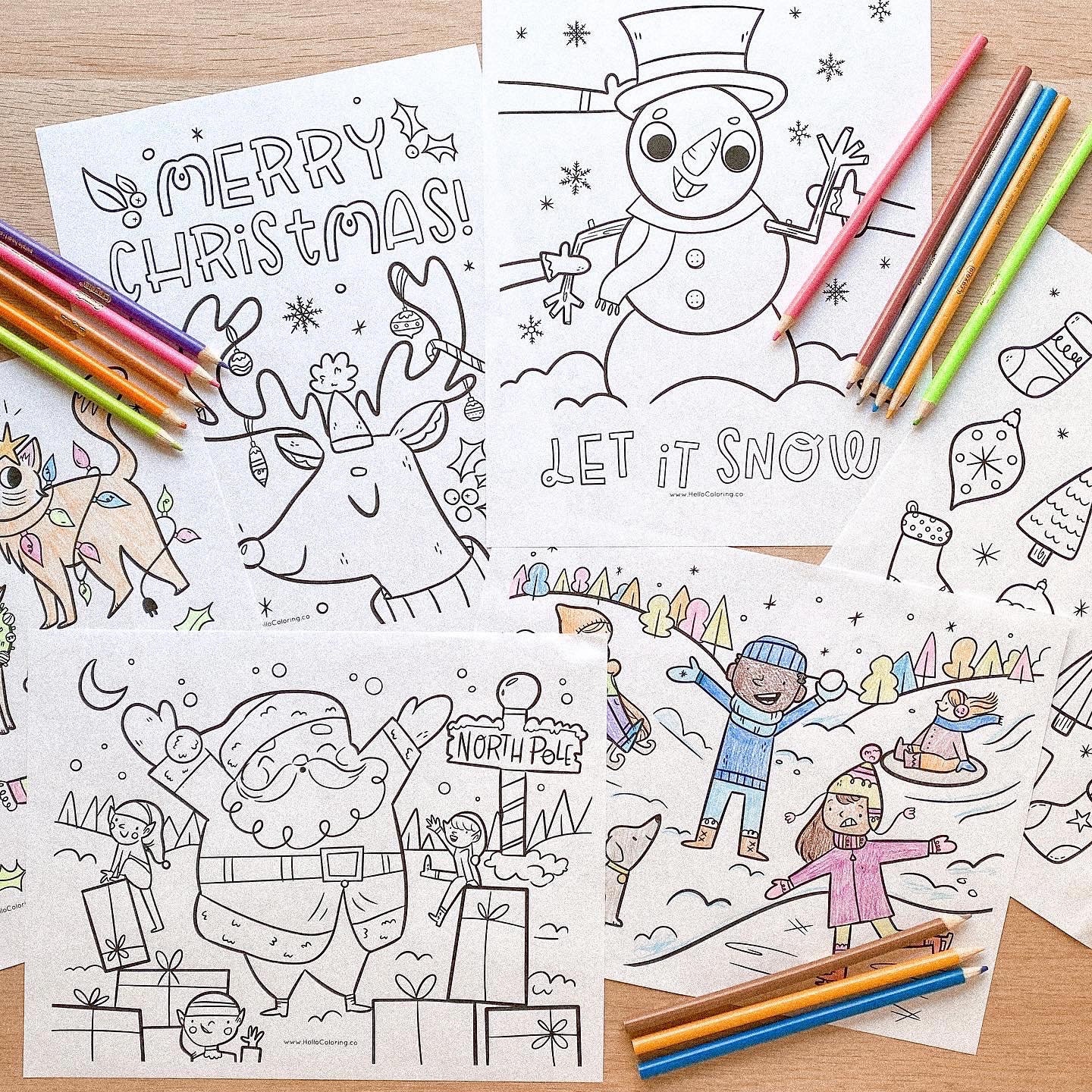 Holiday Coloring Pages Coloring for Kids Printable | Etsy