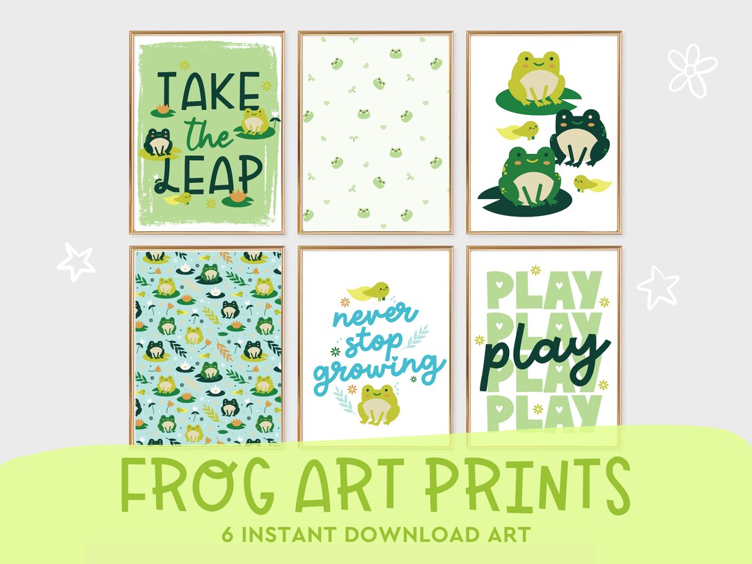 Frogs Kids Room 6 Art Prints, Instant Download, Play Room Art - Etsy