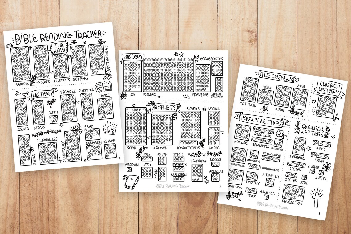 Bible Reading Tracker Coloring Page (printable PDF) - Etsy Canada