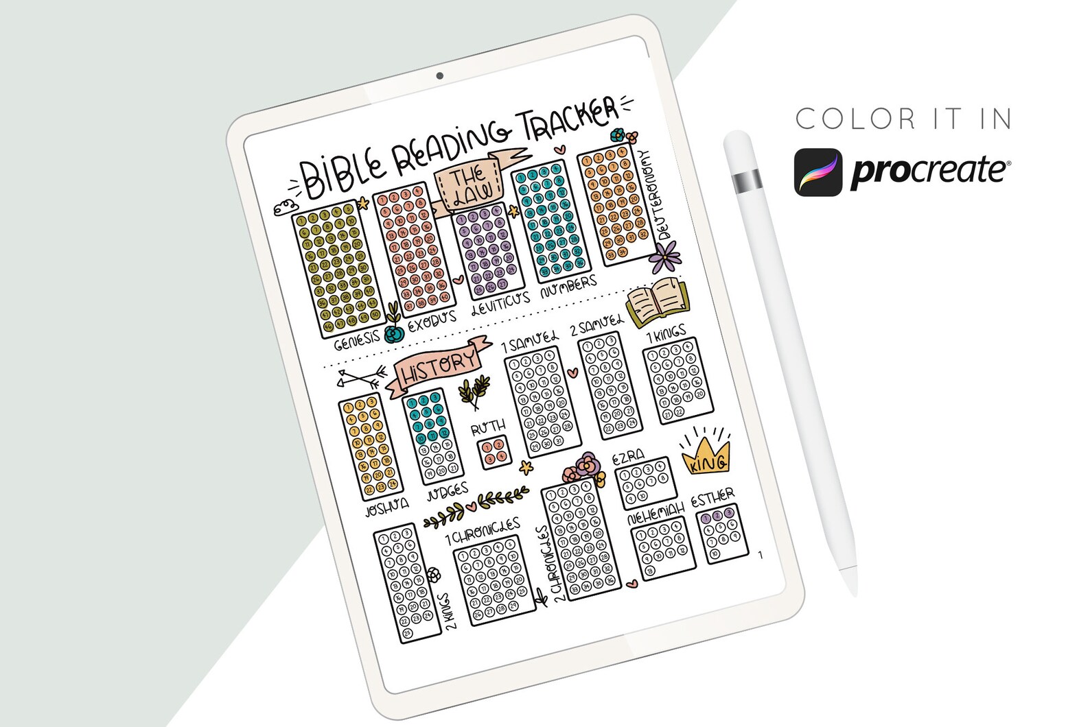 Bible Reading Tracker Coloring Page (printable PDF) - Etsy Canada