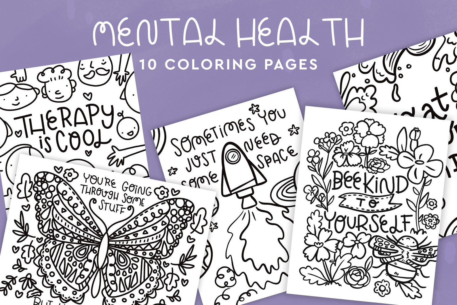 Mental Health Coloring Pages Coloring for Kids Printable | Etsy