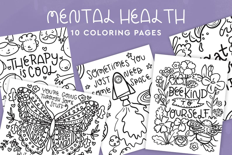 Mental Health Coloring Pages Coloring for Kids Printable | Etsy