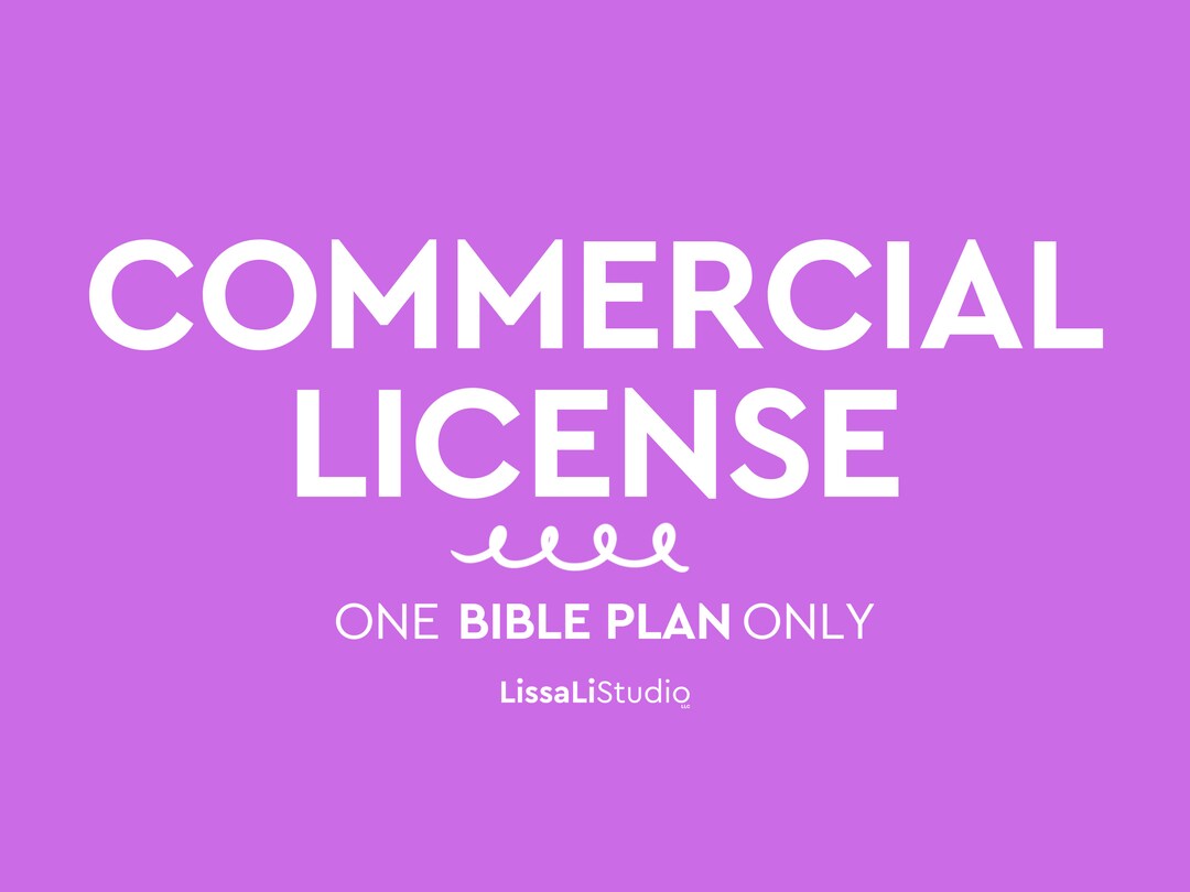 Commercial License One Bible Plan: Lissa Li Studio, Commercial Use - Etsy