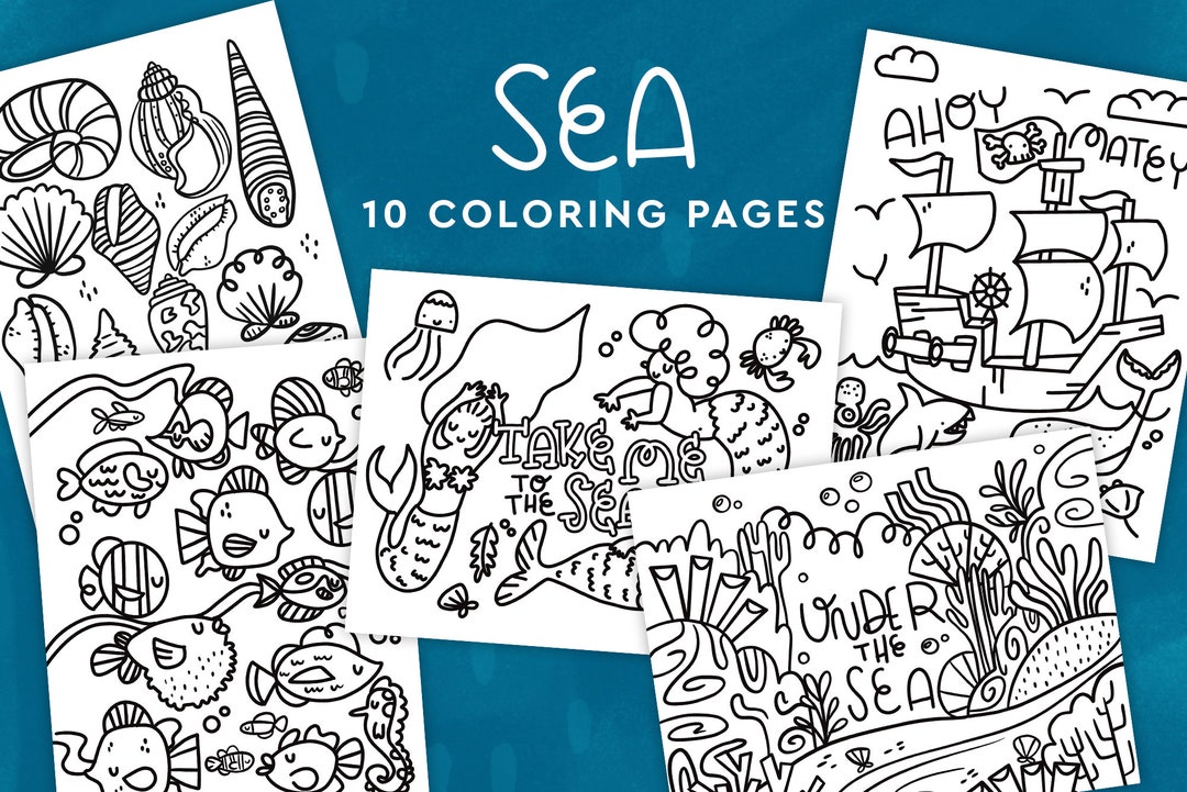 Sea Coloring Pages, New Year, Coloring for Kids - Etsy