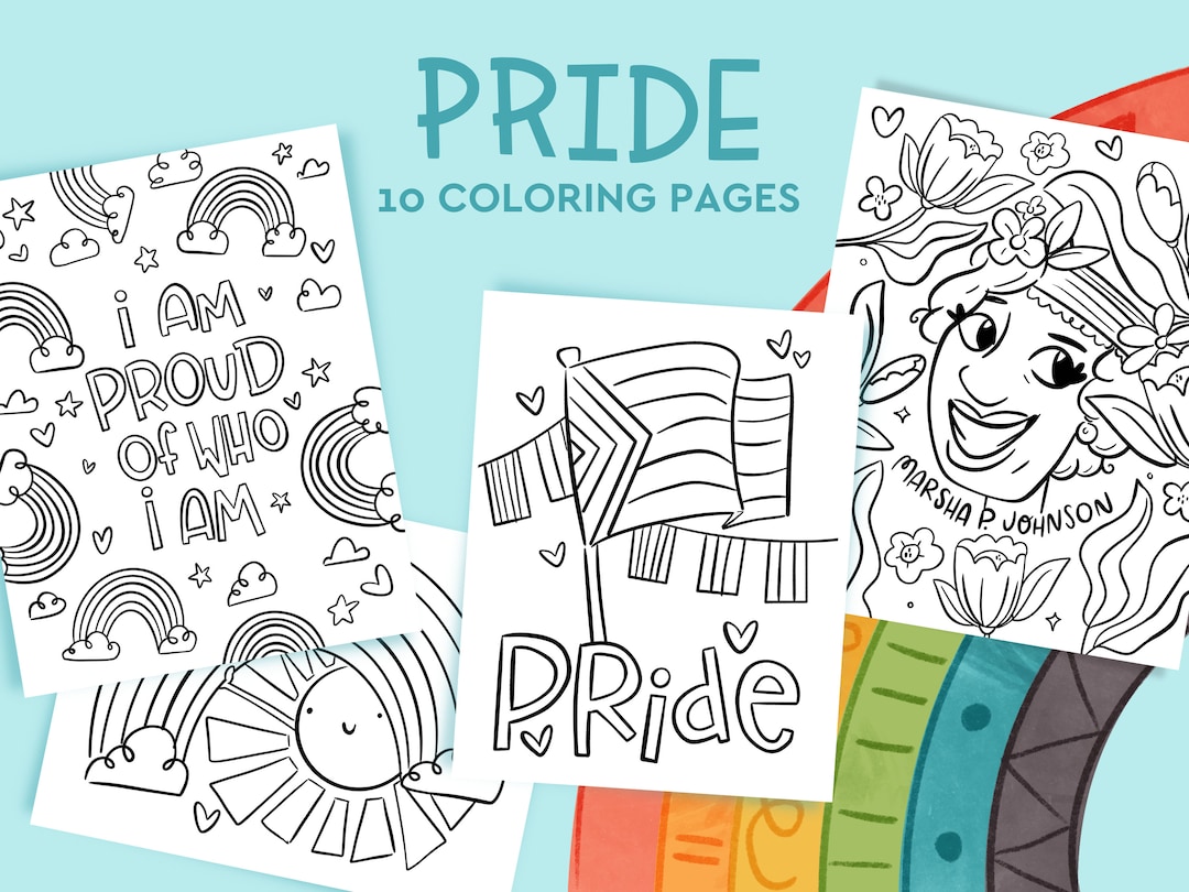 Pride LGBTQIA+ Coloring Pages, Coloring for Kids, Printable - Etsy