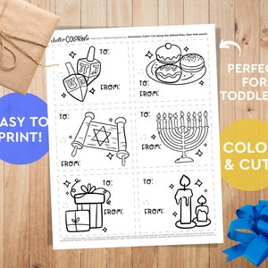 Hanukkah Coloring Gift Tags, Coloring for Kids, Instant Download - Etsy