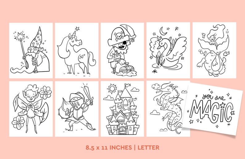 Fantasy Make Believe Coloring Pages Coloring for Kids - Etsy