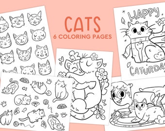 60 Cute Cats Coloring Pages Printable Coloring Book Coloring Pages for ...