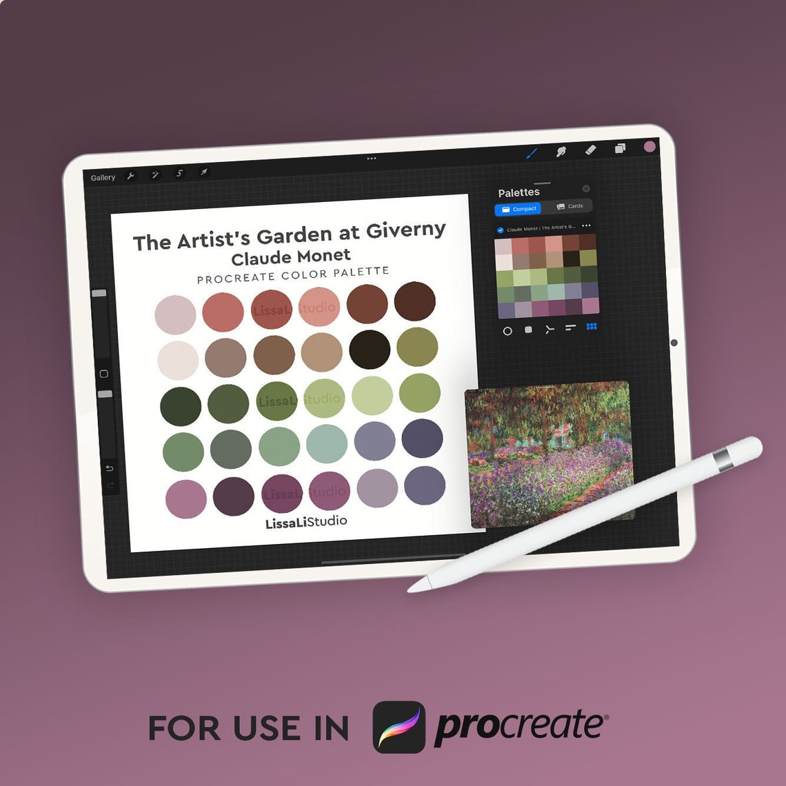Claude Monet Artist's Garden Procreate Color Palette | Etsy