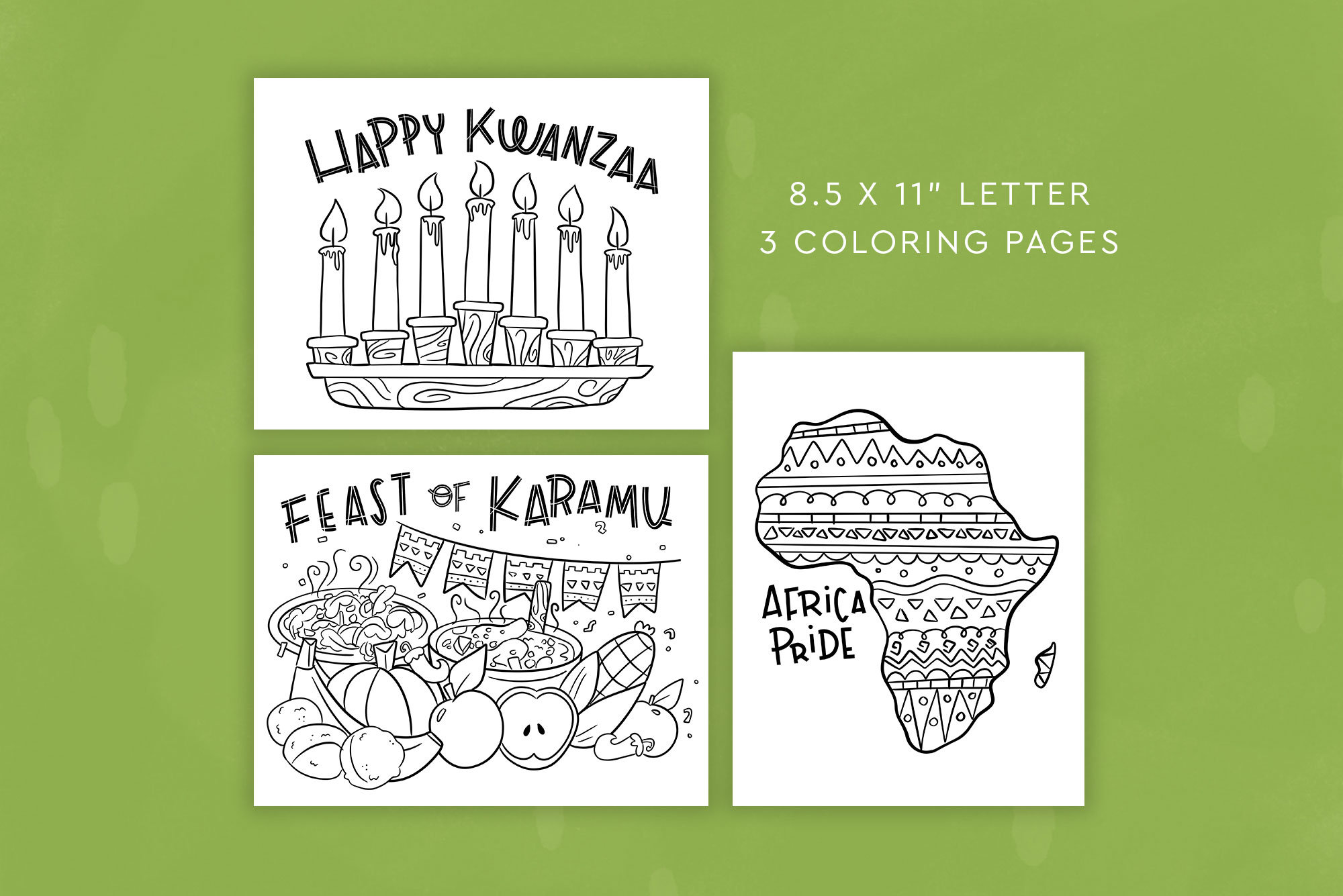 Kwanzaa Coloring Pages, Coloring for Kids, Printable Holiday - Etsy
