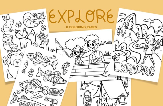 Explore Camping Summer Coloring Pages Coloring for Kids - Etsy