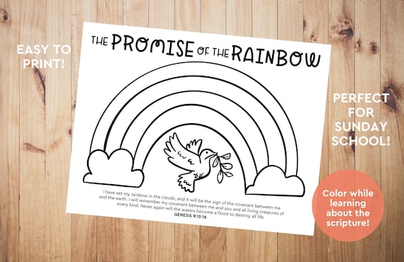 Rainbow Noah's Ark Printable Bible for Kids Sunday - Etsy