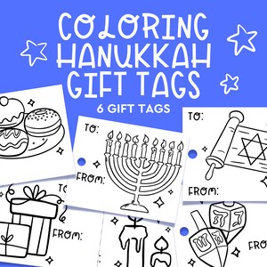 Hanukkah Coloring Gift Tags, Coloring for Kids, Instant Download - Etsy