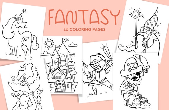Fantasy Make Believe Coloring Pages Coloring for Kids - Etsy