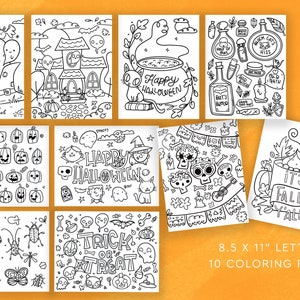Halloween Bundle Coloring Pages, Coloring for Kids, Printable - Etsy