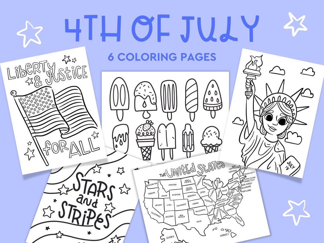 America USA Independence Day Coloring Pages, Coloring for Kids - Etsy