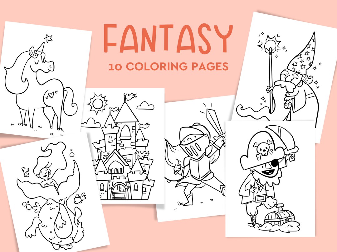 Fantasy Make Believe Coloring Pages, Coloring for Kids, Printable - Etsy