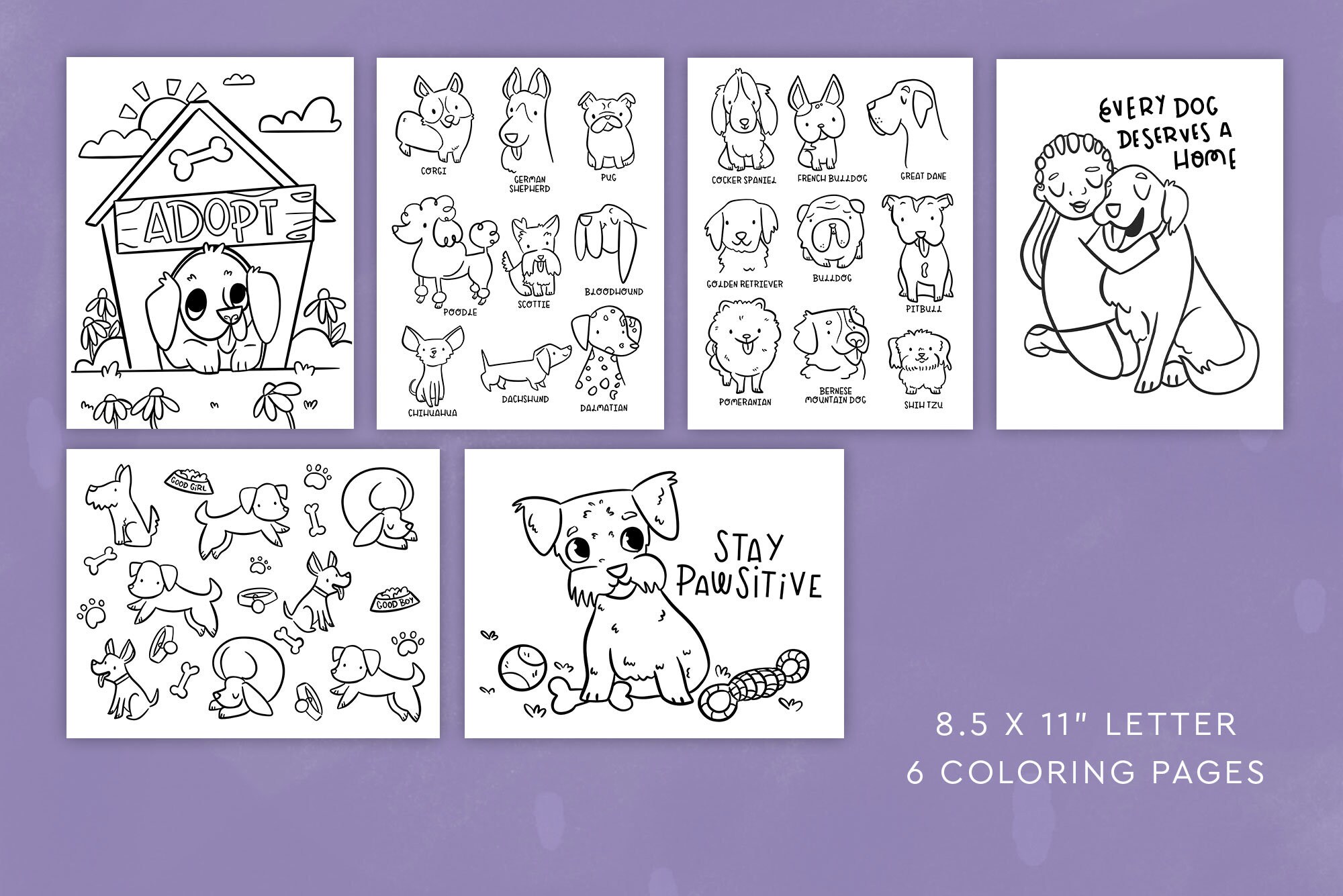 Dog Lover Coloring Pages Coloring for Kids - Etsy