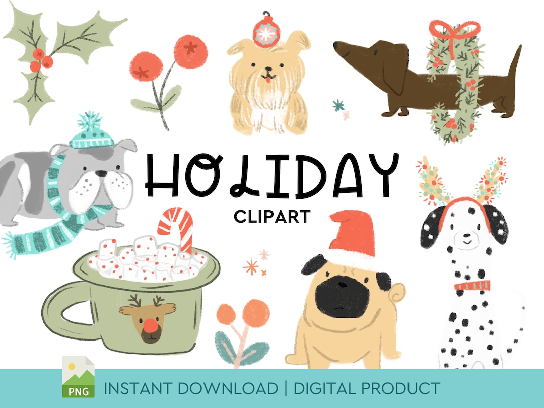 Holiday Clipart Bundle, Instant Download - Etsy