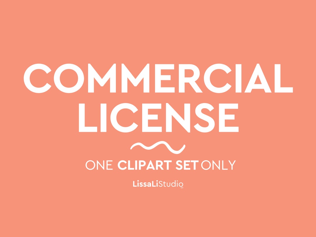 Commercial License One Clipart Set: Lissa Li Studio, Commercial Use - Etsy
