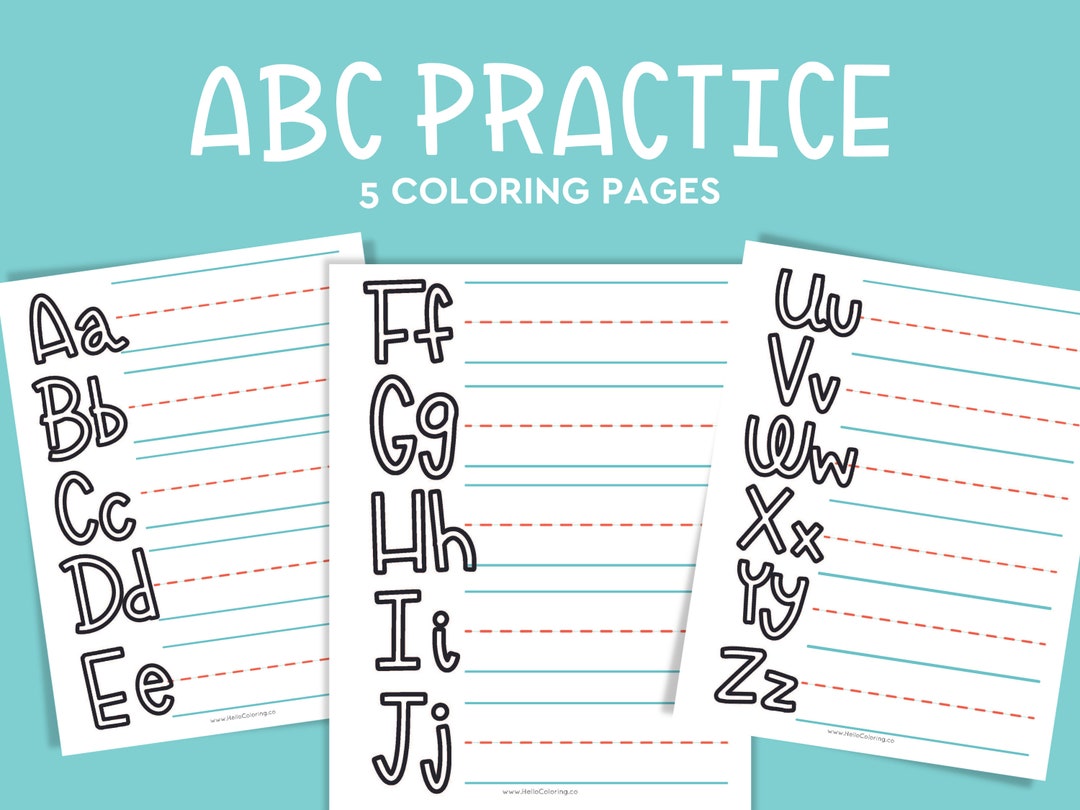 Abcs Practice Printable, Coloring for Kids, Printable - Etsy