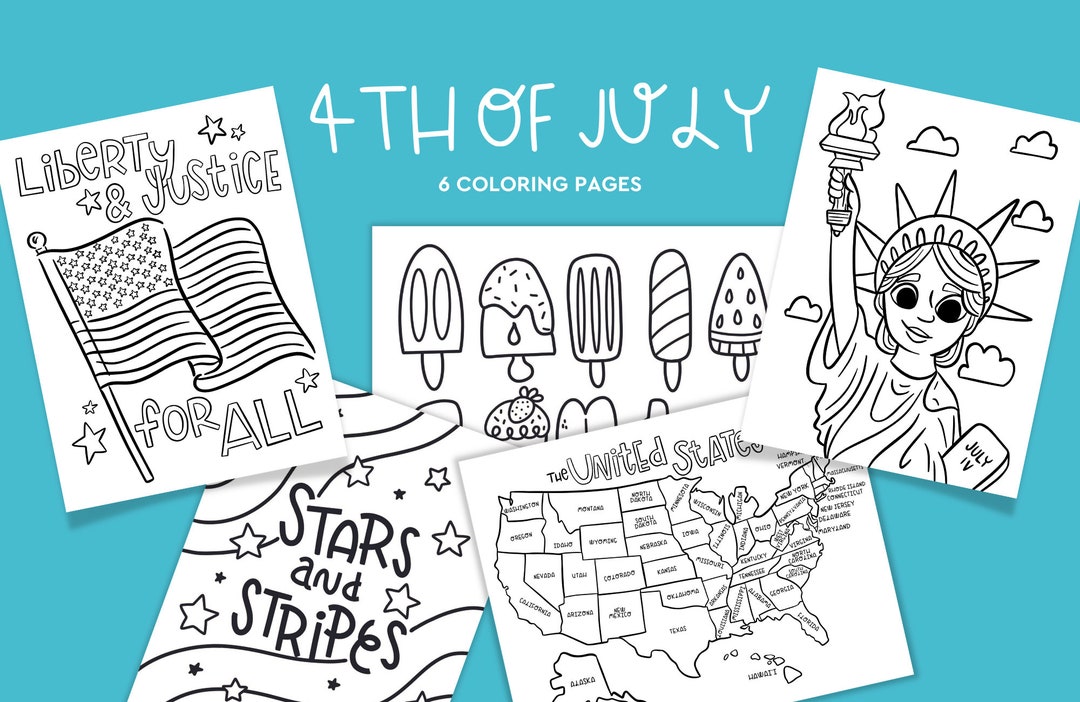 America USA Independence Day Coloring Pages Coloring for Kids - Etsy