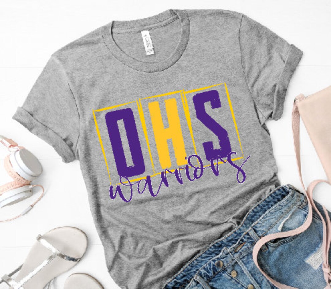 OHS Warriors HTV Transfer High School Letters Mascot Sublimation ...