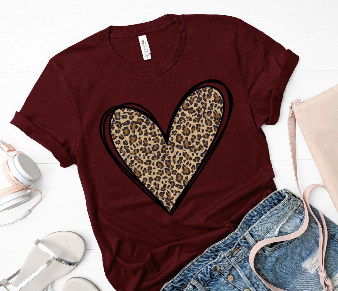 Leopard Heart HTV Transfer Sub Transfer Valentines Day Leopard Heart ...
