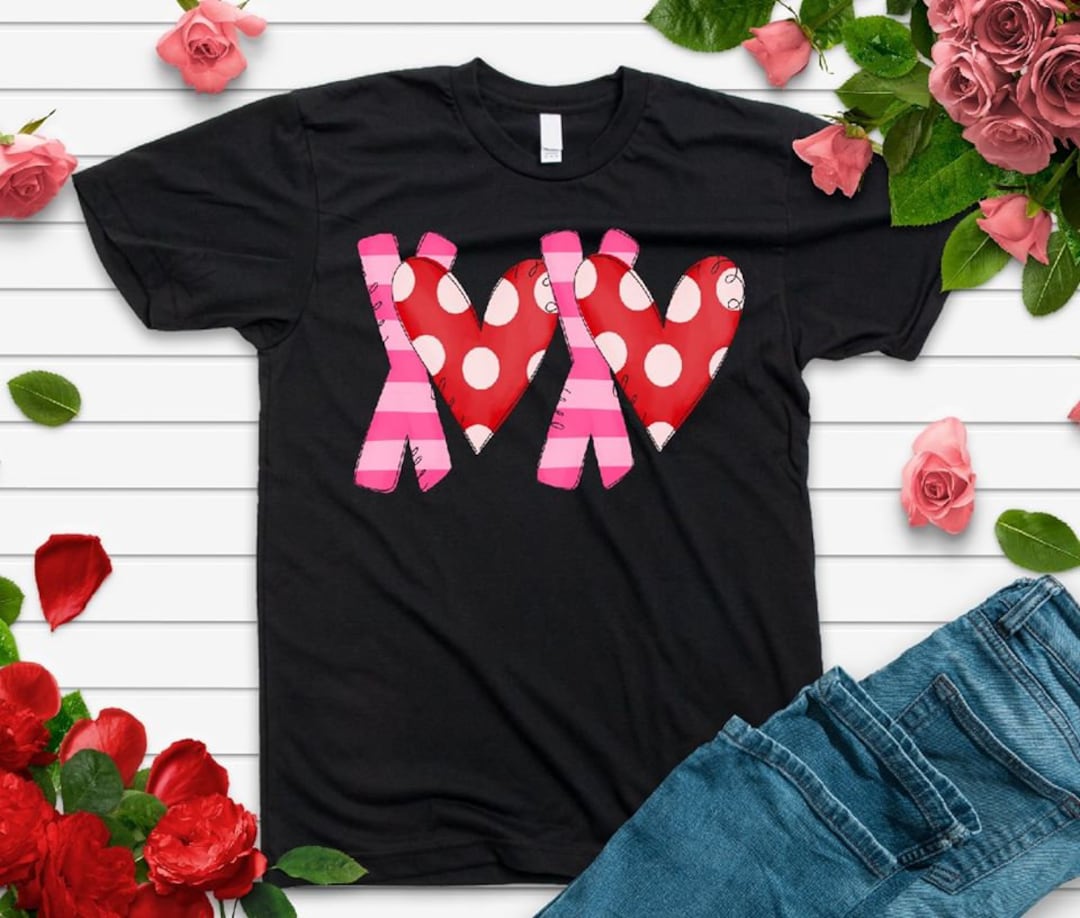 XO Striped X Polka Dot Heart HTV Transfer Sub Transfer - Etsy