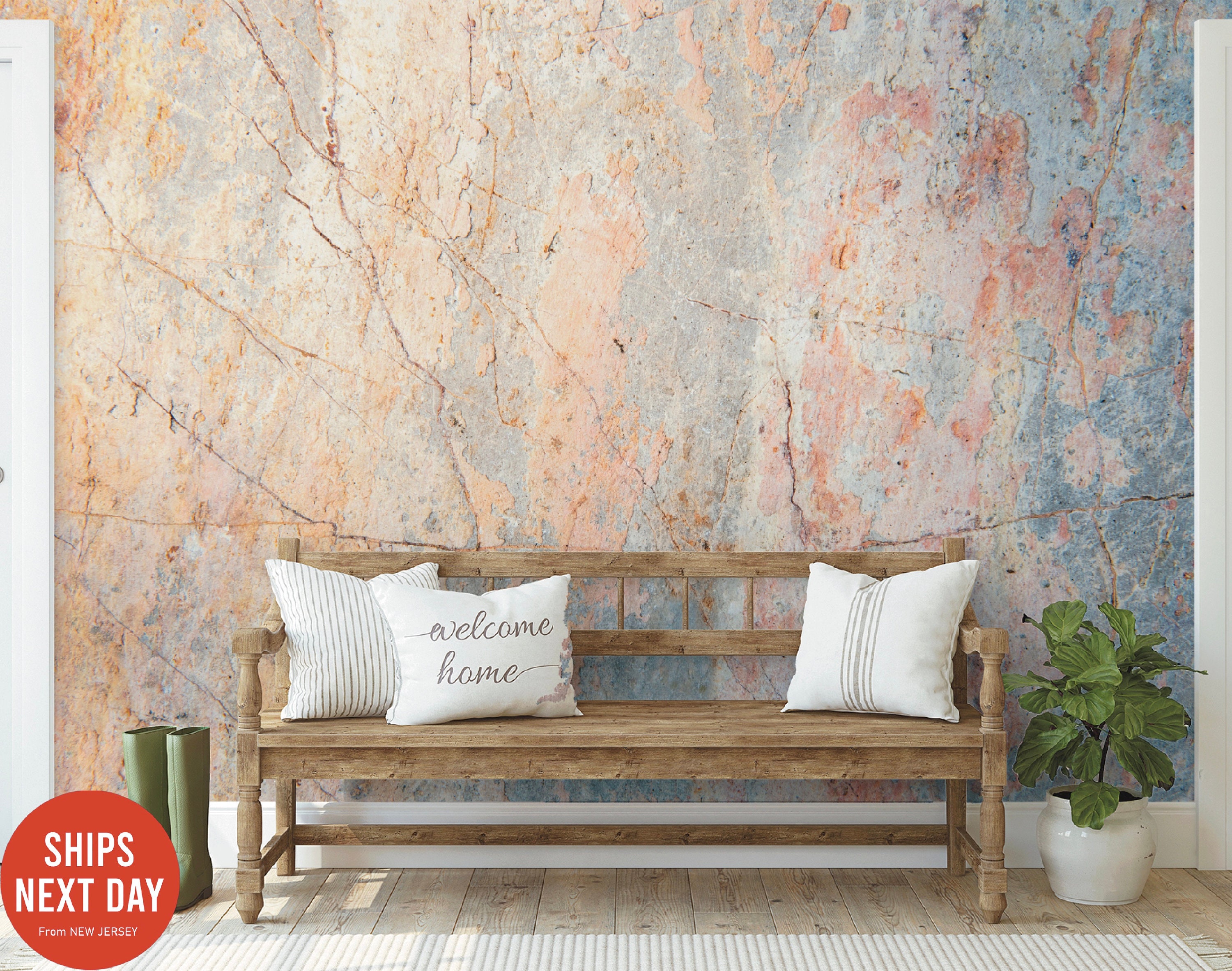 Concrete Wallpaper Wall Mural Peel and Stick Self Adhesive | Etsy