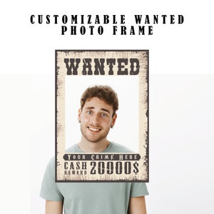 Customizable Wanted Poster Photo Frame, Wanted Photo Sign, Waterproof ...