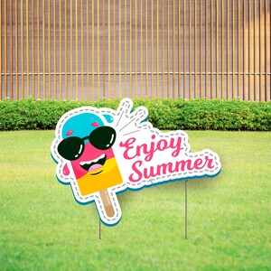 Hello Summer Signs - Summer Theme, Welcome Summer Lawn Sign, Yard Cards ...