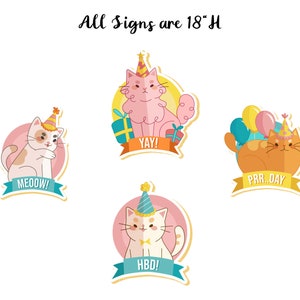 Happy Birthday Party Cat Theme Yard Sign, Birthday Outdoor Decorations ...