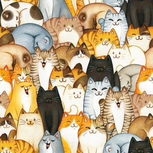 Colorful Cute Cats Wallpaper, Peel and Stick, Removable Kidroom Wall ...