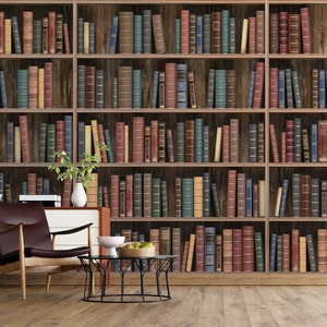 Vintage Library Wall Mural | Wall Mural | Removable and Temporary, Peel ...