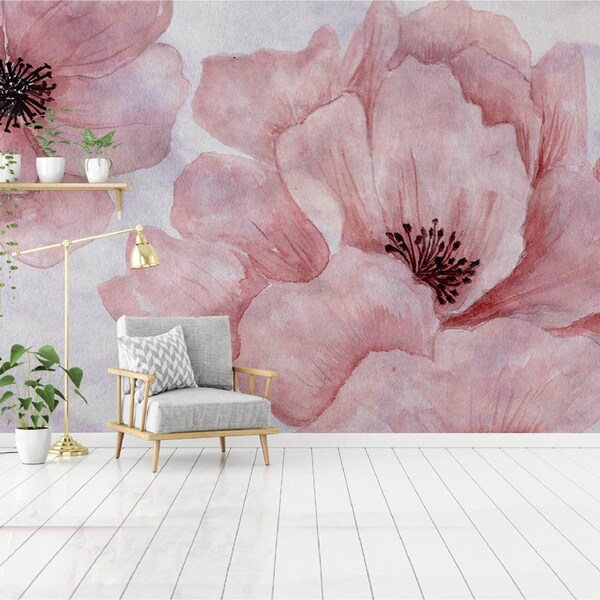 Painted Floral Mural - Etsy