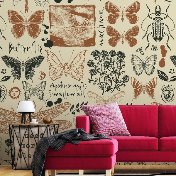 Moth Wallpaper - Etsy