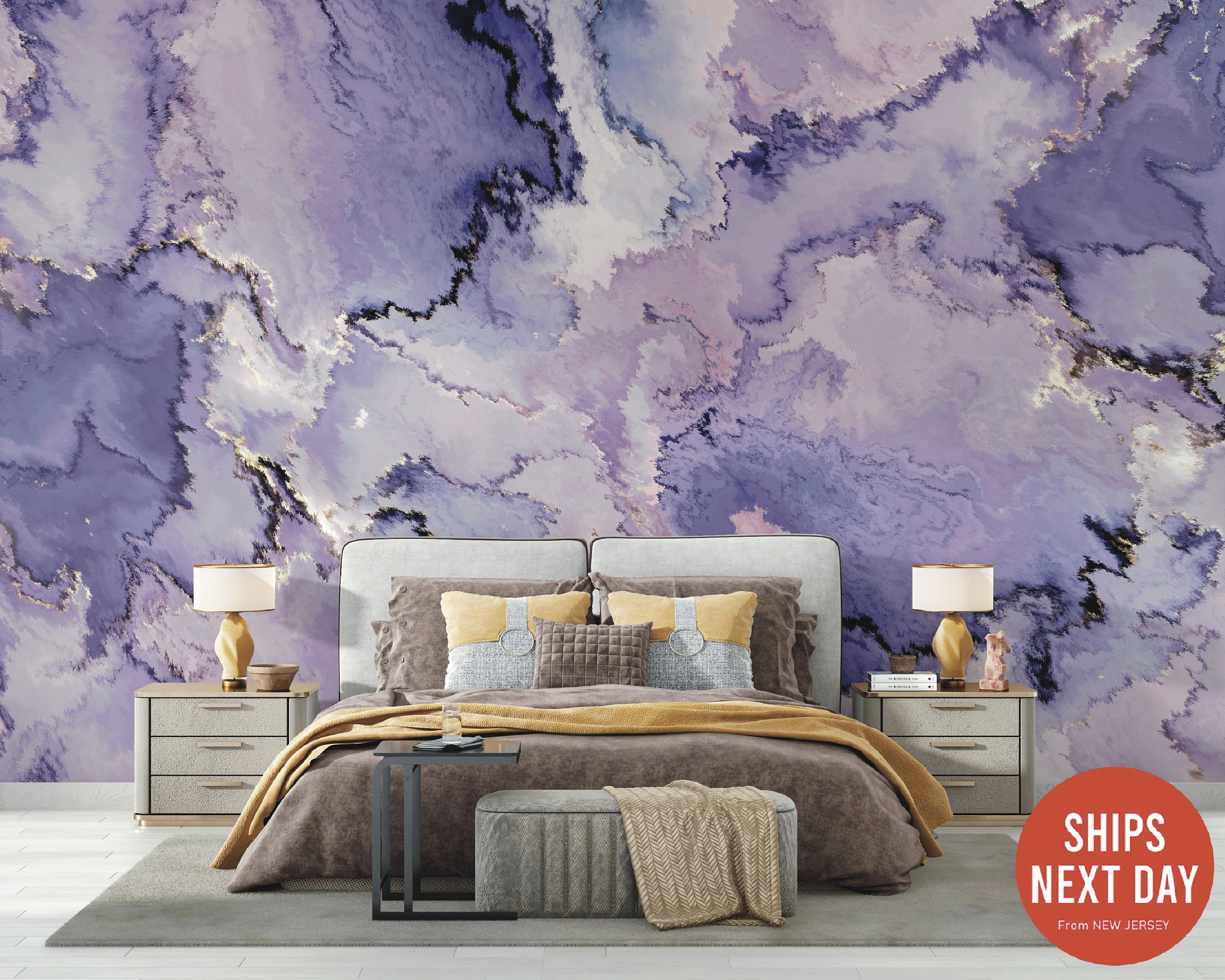 Abstract Purple and Lilac Wallpaper Pattern Wall Mural - Etsy