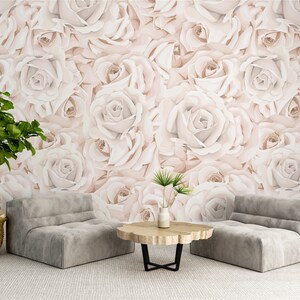 Luxury Cream Rose Wallpaper – Sophisticated Blooming Roses Pattern ...