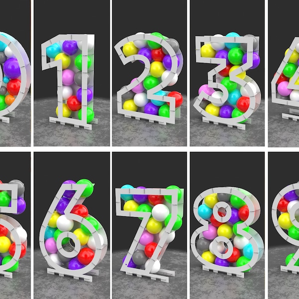 Mosaic Balloon Numbers - Etsy