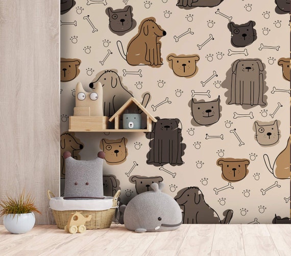 Dog Wallpaper Wall Mural Peel and Stick Dog Wallpaper - Etsy