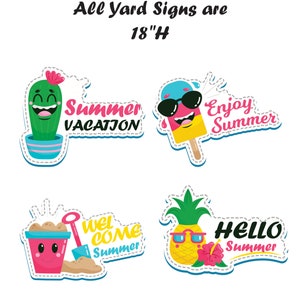 Hello Summer Signs - Summer Theme, Welcome Summer Lawn Sign, Yard Cards ...