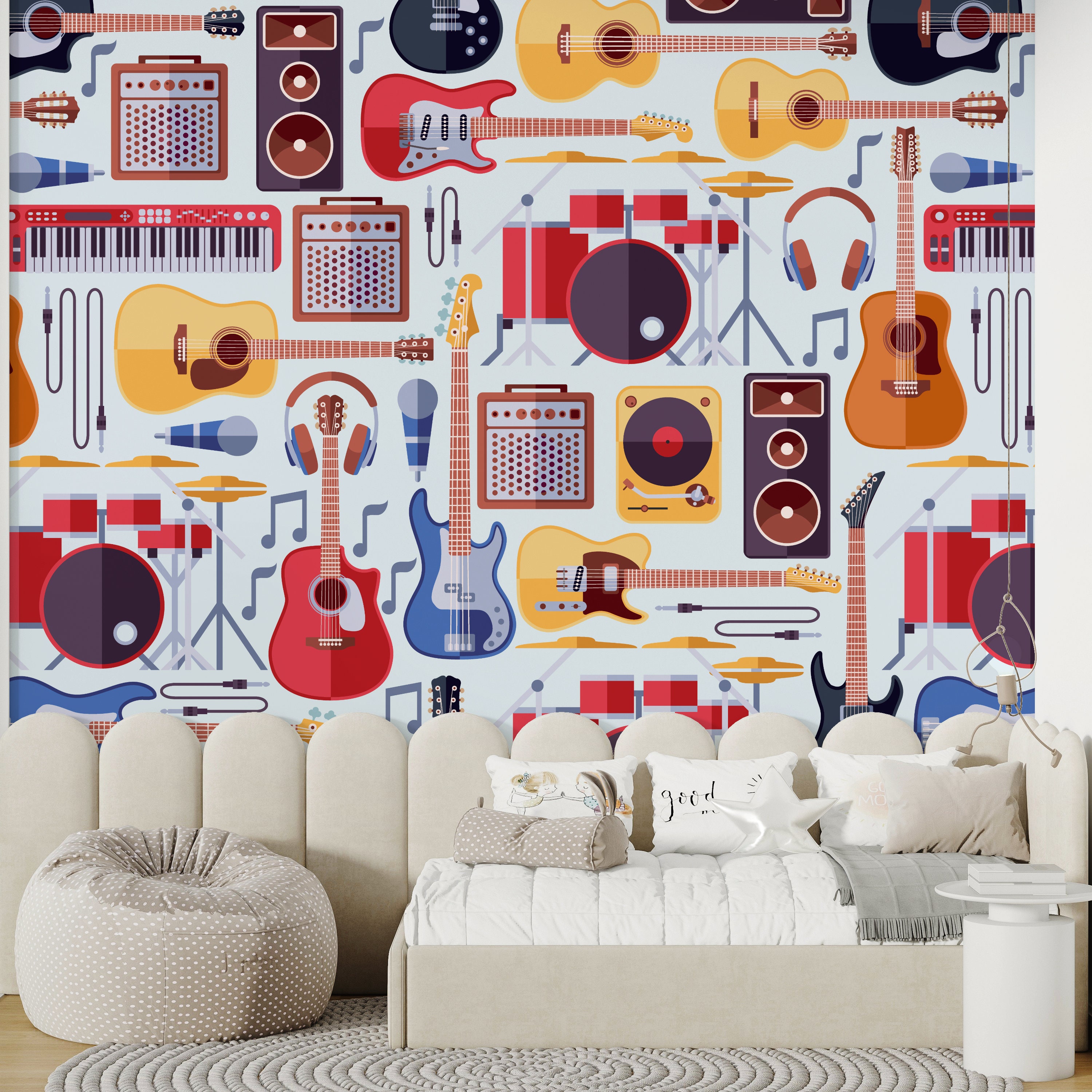 Musical Instruments Pattern Wallpaper Peel and Stick Teen - Etsy