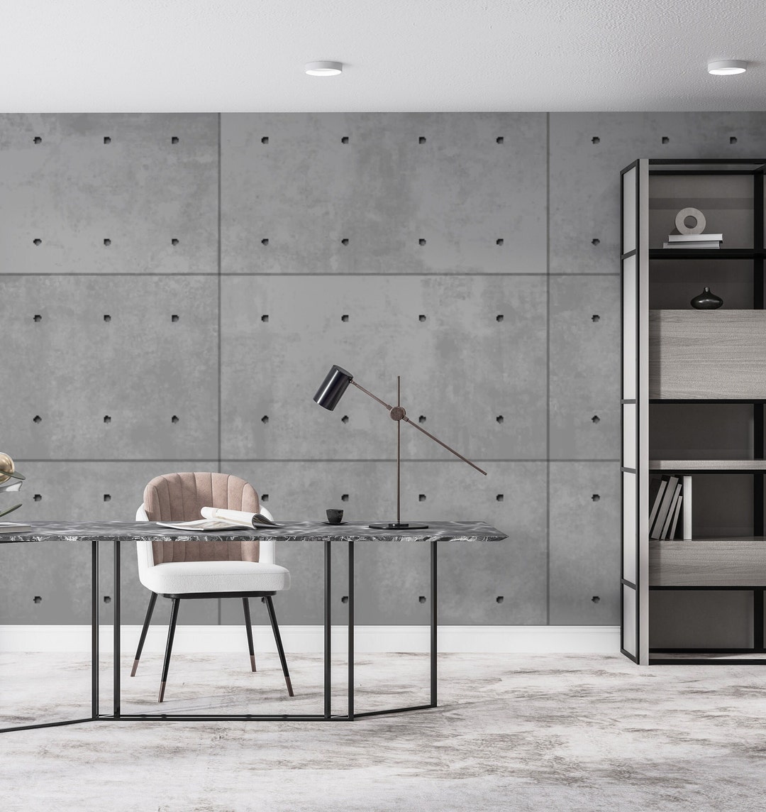 Faux Concrete Wallpaper With Realistic Texture Self-adhesive or Pasted ...