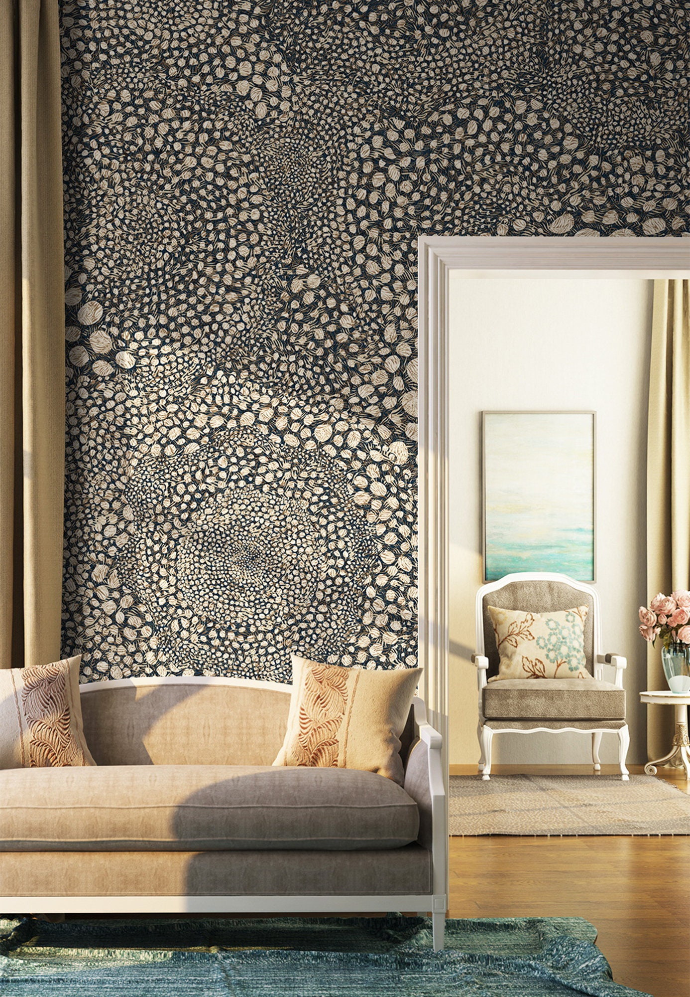 Modern Abstract Graphic Cloth Art Wallpaper, Peel and Stick Wallpaper ...