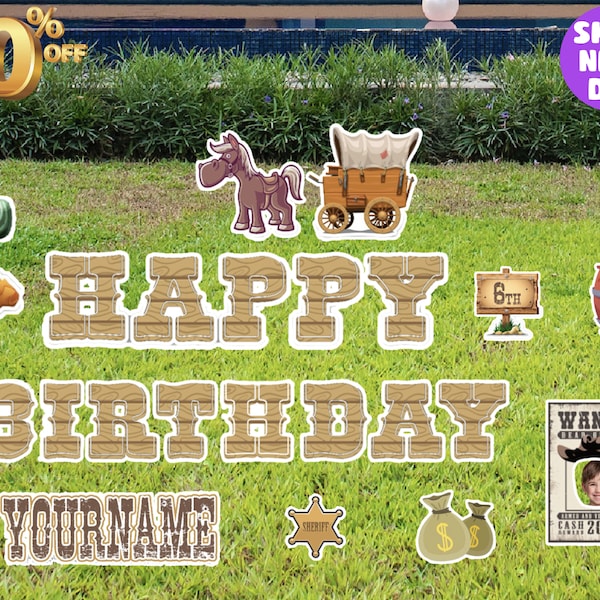 Western Birthday Yard Signs - Etsy