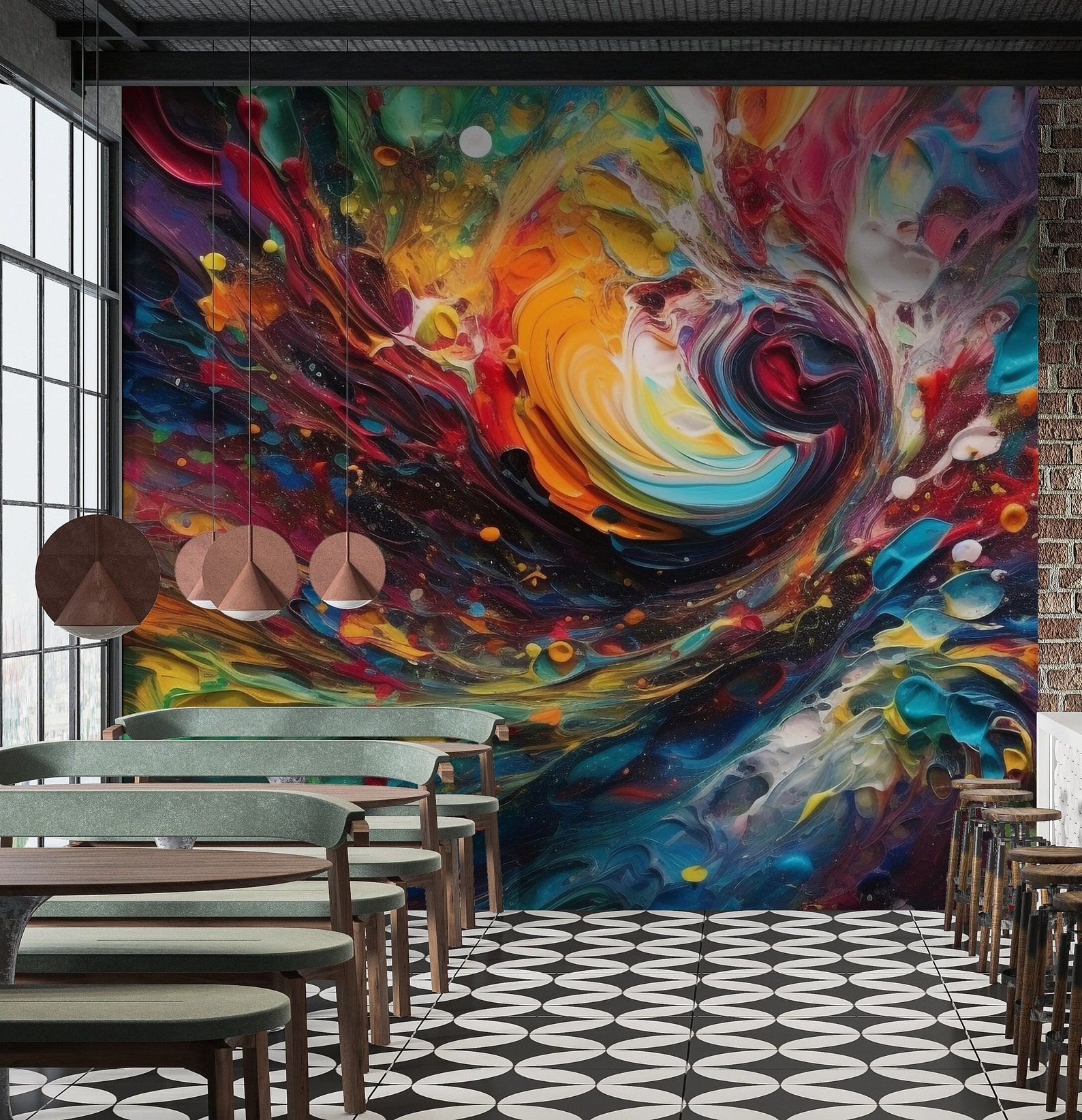Abstract Colorful Wallpaper | Wall Mural | Removable, Self Adhesive or ...