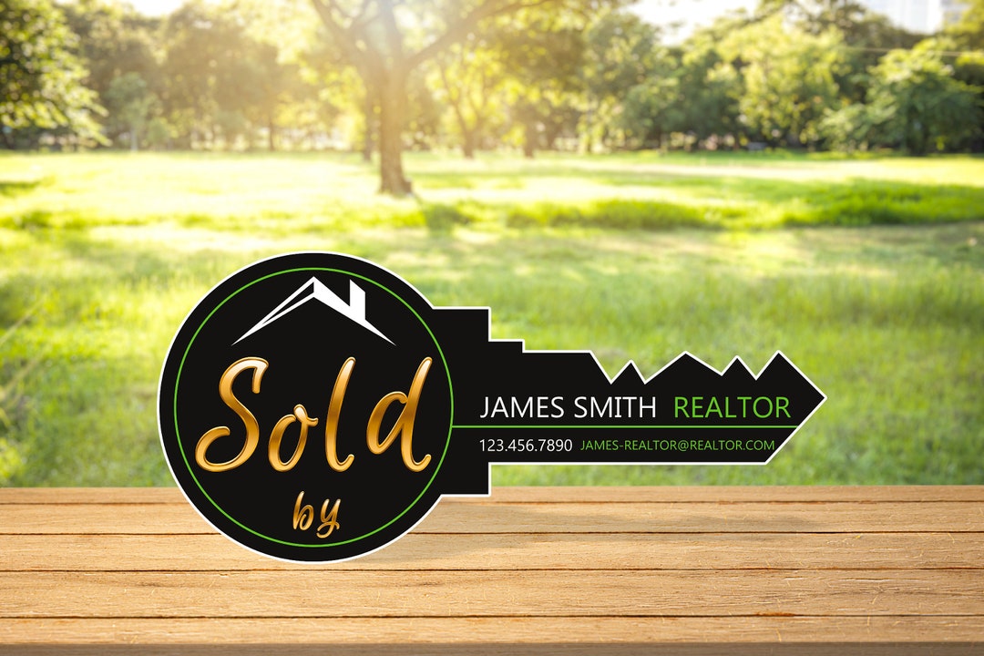 Customizable Real Estate Key, Sold House Key Sign, Realtor Key Sign ...